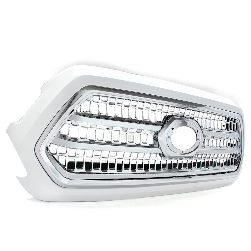 For 2016-2017 Tacoma TRD Front Bumper Grille Chrome&Super White Grill ...