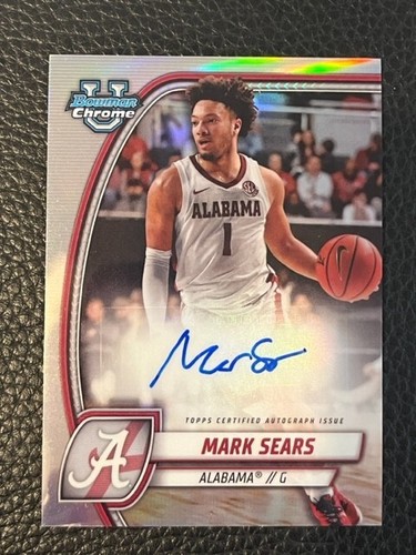 MARK SEARS 2024-25 Bowman University 1st Chrome REFRACTOR Auto ...