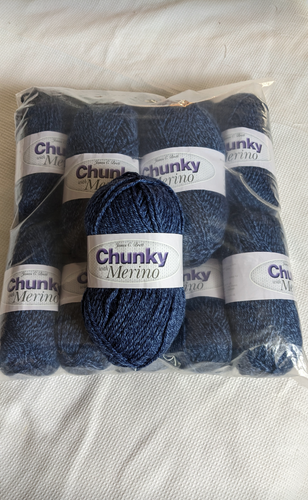Chunky blue knitting wool/yarn with soft Merino comfort 13x100g balls ...