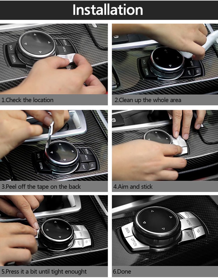 Car Styling ABS Multimedia Buttons Decoration Trim For BMW F10 F20 F30 ...