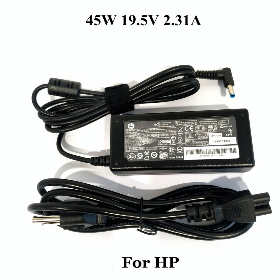 OEM Genuine 45W HP Blue tip AC Adapter Charger 740015-002 741727-001 19 ...