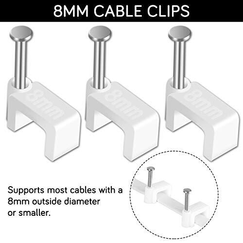 Cable Clips - 100 Pieces Ethernet Cable Clips with Nails 100Pcs for ...