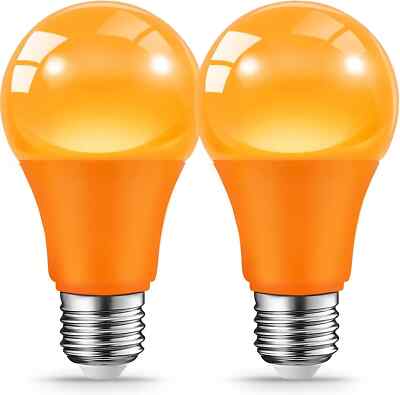 Orange Light Bulbs for Outdoor Porch, 9W(60W Equivalent) E26 Base LED ...