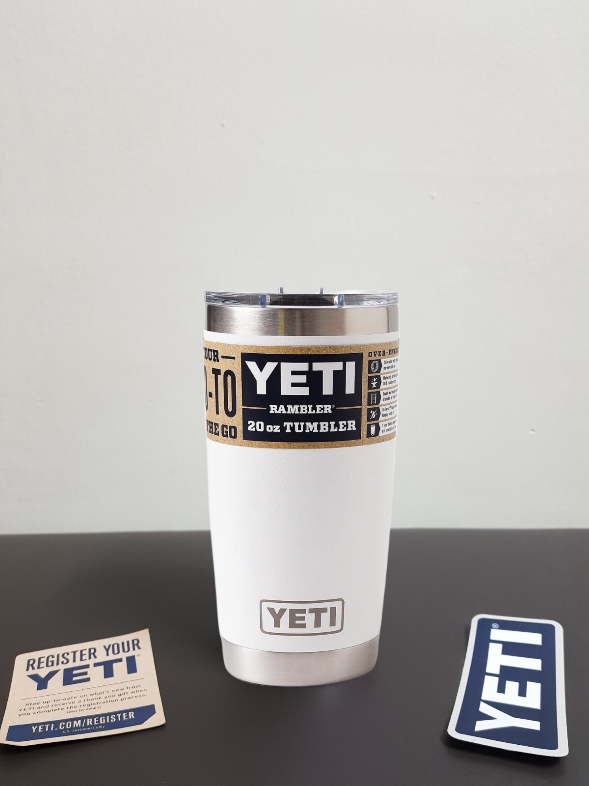 New YETI Rambler 20 oz Tumbler with MagSlider Lid (White) | eBay