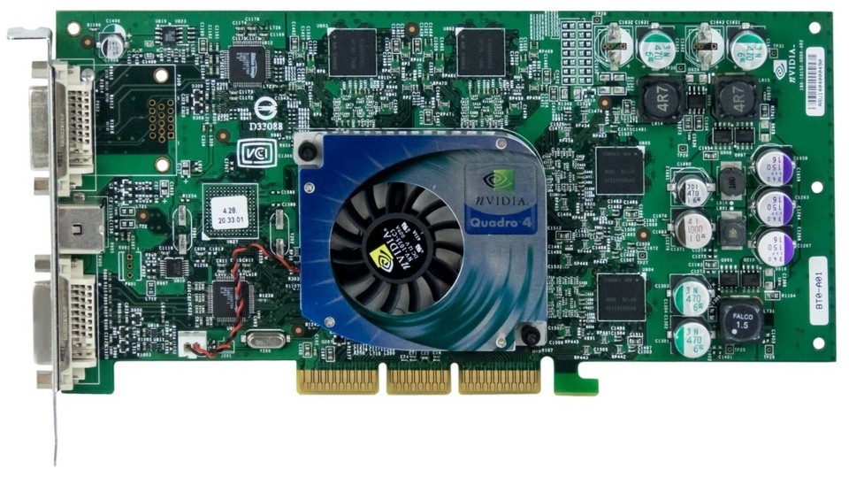 Graphics Card NVIDIA QUADRO4 980XGL 128MB DDR SGRAM P152 AGP 128-BIT 2x ...