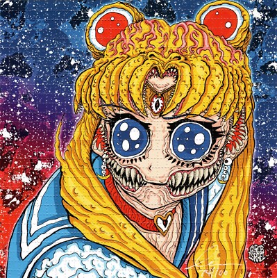 Sailor Moonster by Rob Israel BLOTTER ART perforated tabs | eBay