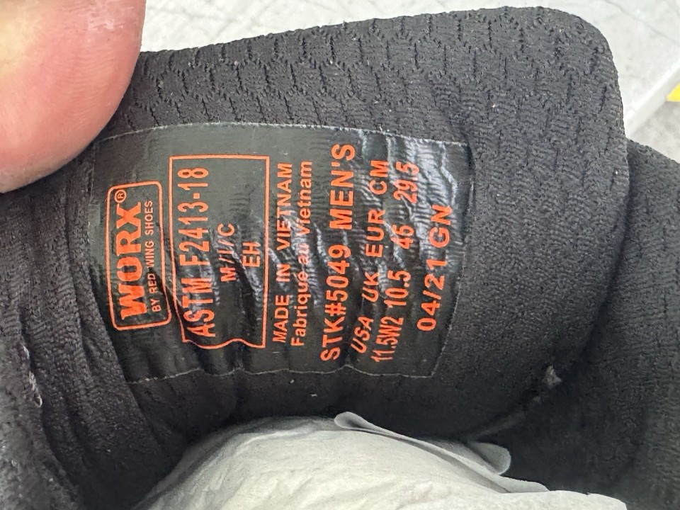 Red Wing Shoes WORX Lithium Oxford Steel-Toe Shoes Men Boots 5049 Sz 11 ...