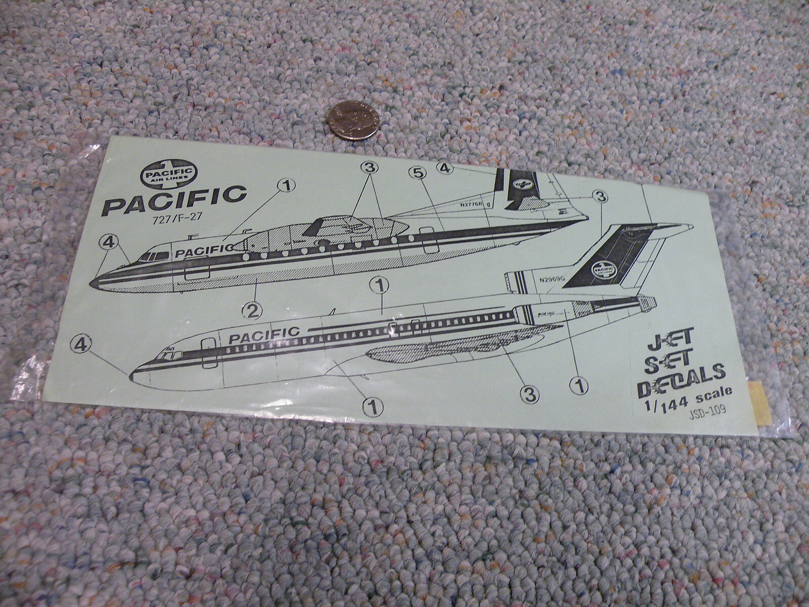 Jet Set decals 1/144 Pacific Air Lines Boeing 727 Fokker F27 A39 | eBay