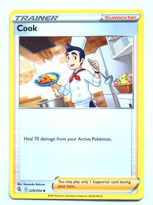 Cook 228/264 (NM, Pokemon Card, Fusion Strike, 2021, Supporter ...