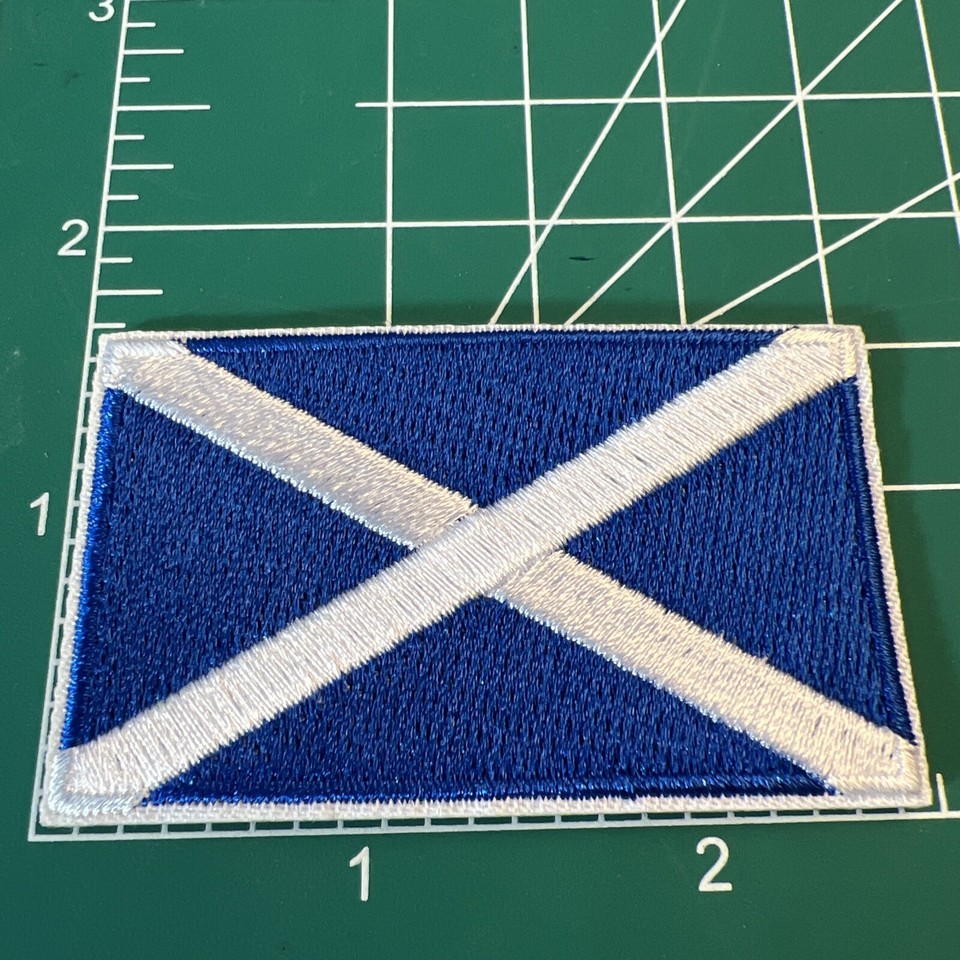 SCOTLAND FLAG Patch Embroidered Iron-On SCOTTISH EMBLEM ST ANDREWS CROSS SALTIRE | eBay