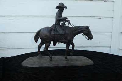 Chas Weldon vintage western Bronze horse art wade saddle tapaderos Ray ...