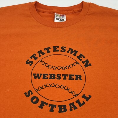 Webster Statesmen Softball Vintage 90’s Orange T-Shirt Men's Size ...