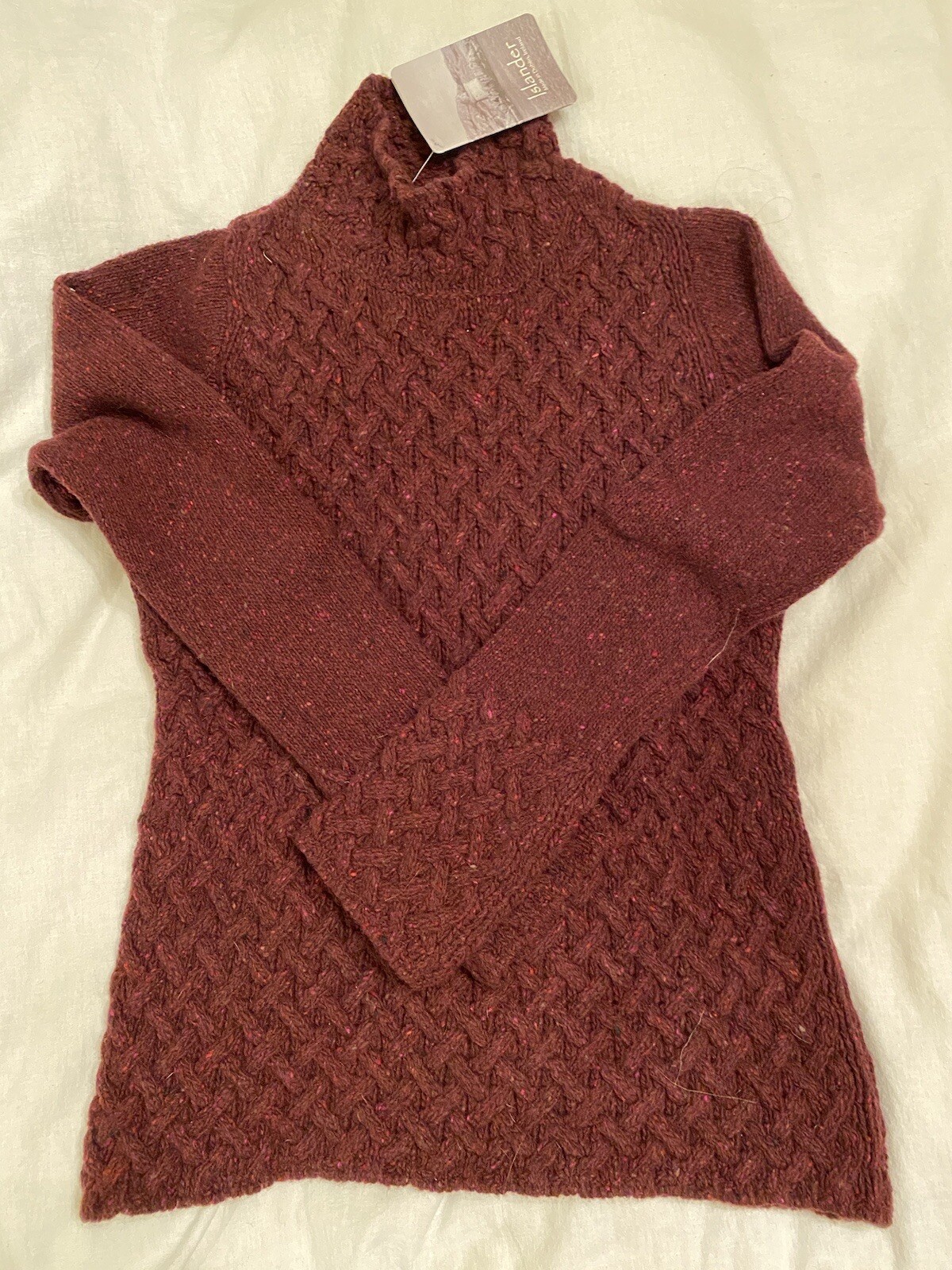 Islander Womens Small Irish Wool Cashmere Basket Weave Pullover Sweater ...