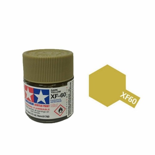 TAMIYA XF60 COLORE ACRILICO OPACO GIALLO SCURO DARK YELLOW 10 ML ART ...