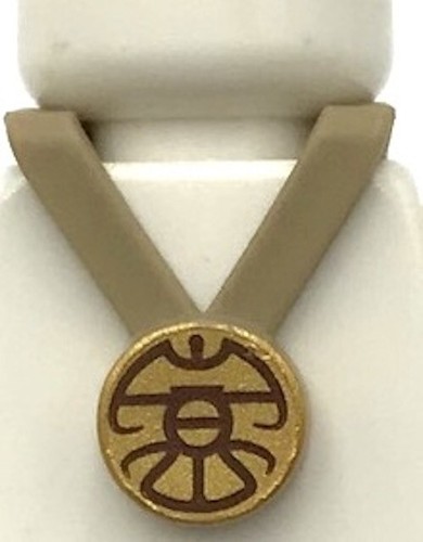 Lego New Dark Tan Minifigure Neck Medal w/ Gold Medallion and DARK ...