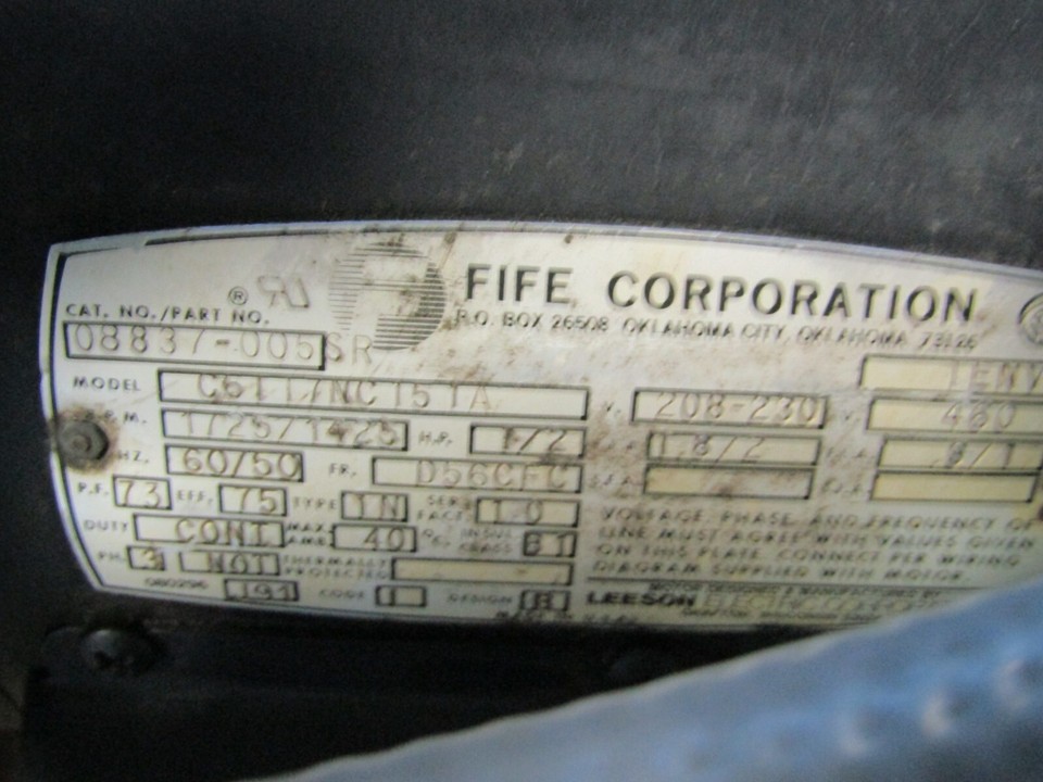 😎 FIFE GUIDE P50-2G24A2A PNEUMOHYDRAULIC POWER UNIT 1/2 HP 4 CFM 1.6 ...