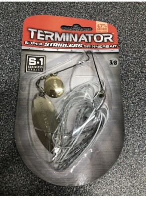 Terminator S1 Stainless Steel Spinnerbait Fishing Lure 3/8oz Silver ...