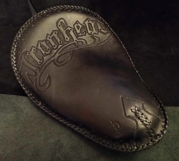 Custom Tooled Leather Chopper Bobber Hardtail Ironhead Solo Seat ...