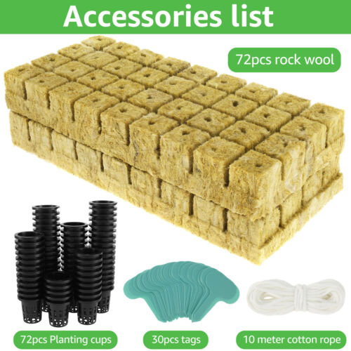 72 Set Stonewool Cubes for Hydroponics 1.5inch Planting Cubes ...