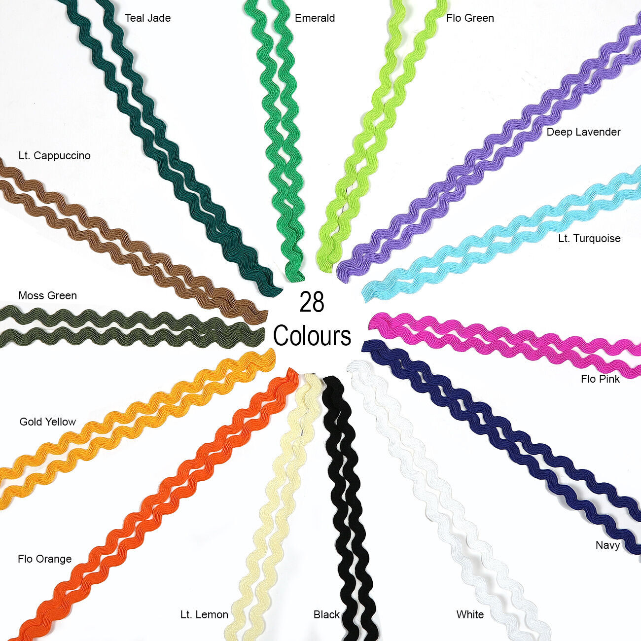 Rik Rak Ribbon, 15 Yards, Sewing Ric Rac Trimming, 6mm Zig Zag Braid ...