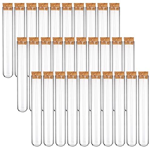 30pcs 13ml Glass Test Tubes with Cork Stoppers 15Ã—100mm Small Clear ...