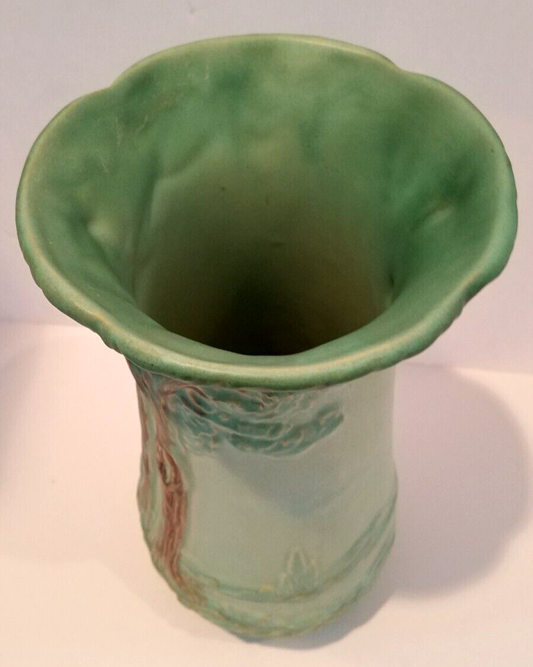 Original Large 1930's WELLER ART POTTERY Scenic Line Tree & Meadow ...