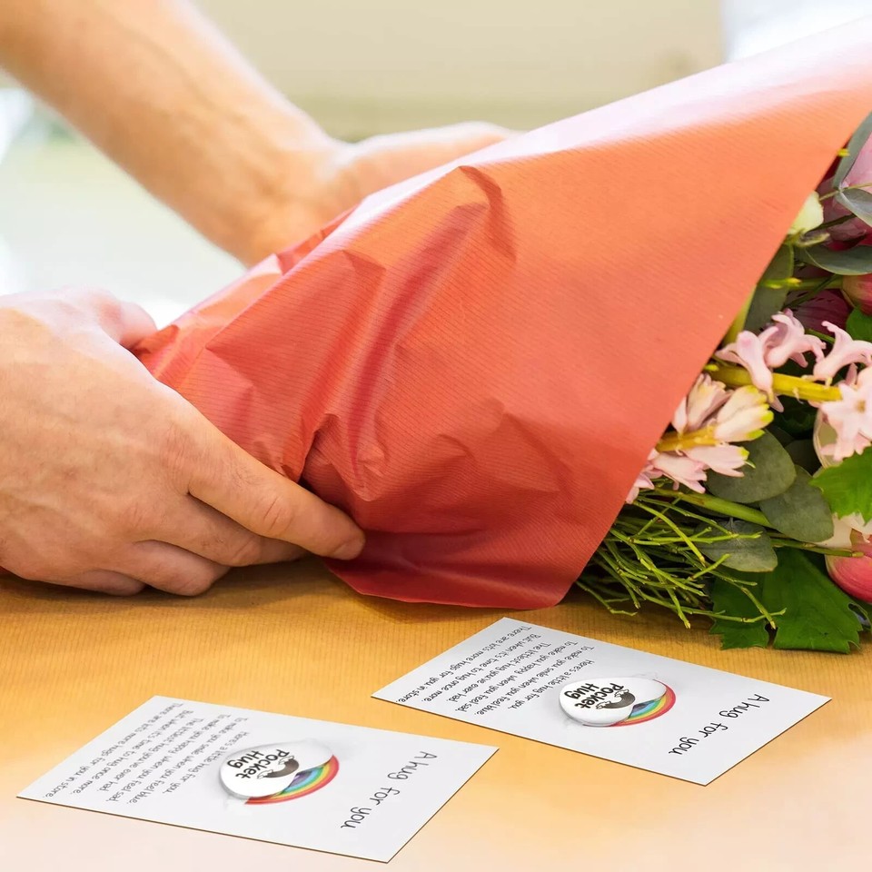 20 Pcs Little Heart Pocket Hug Token Bulk 10 Pcs A Hug for You Metal ...