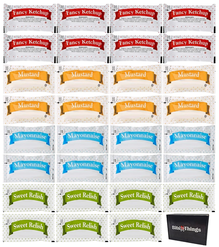 Condiment Packs-Ketchup, Mustard, Mayonnaise and Relish Portion Control ...