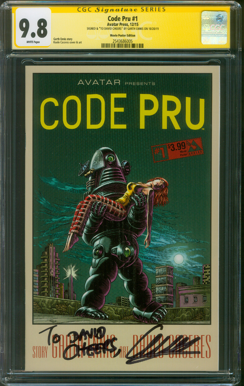 Code Pru 1 CGC SS 9.8 Gartth Ennis Forbidden Planet Movie Poster Ed ...