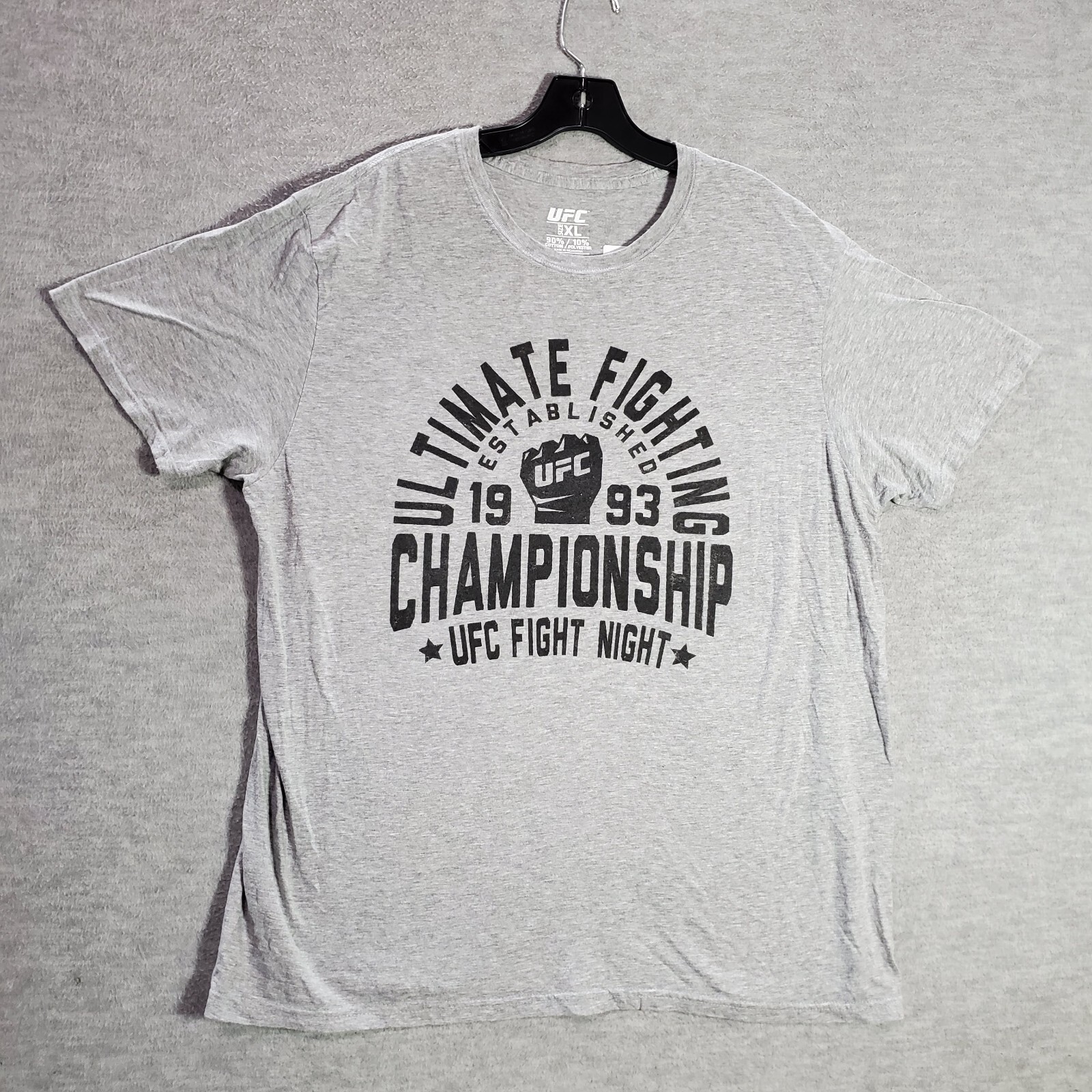 UFC Men T-Shirt XL Gray Logo Ultimate Fighting Championship Fight Night ...