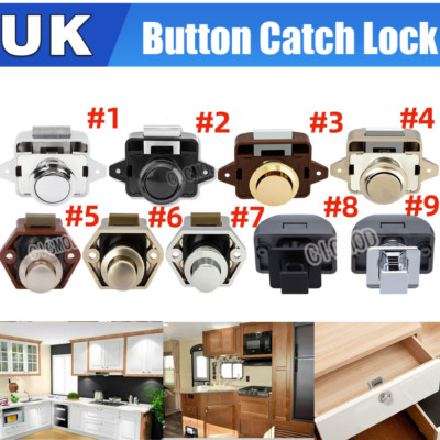 Push Button Catch Lock Cupboard Door Cabinet Motorhome Camper Caravan Latch Knob | eBay UK