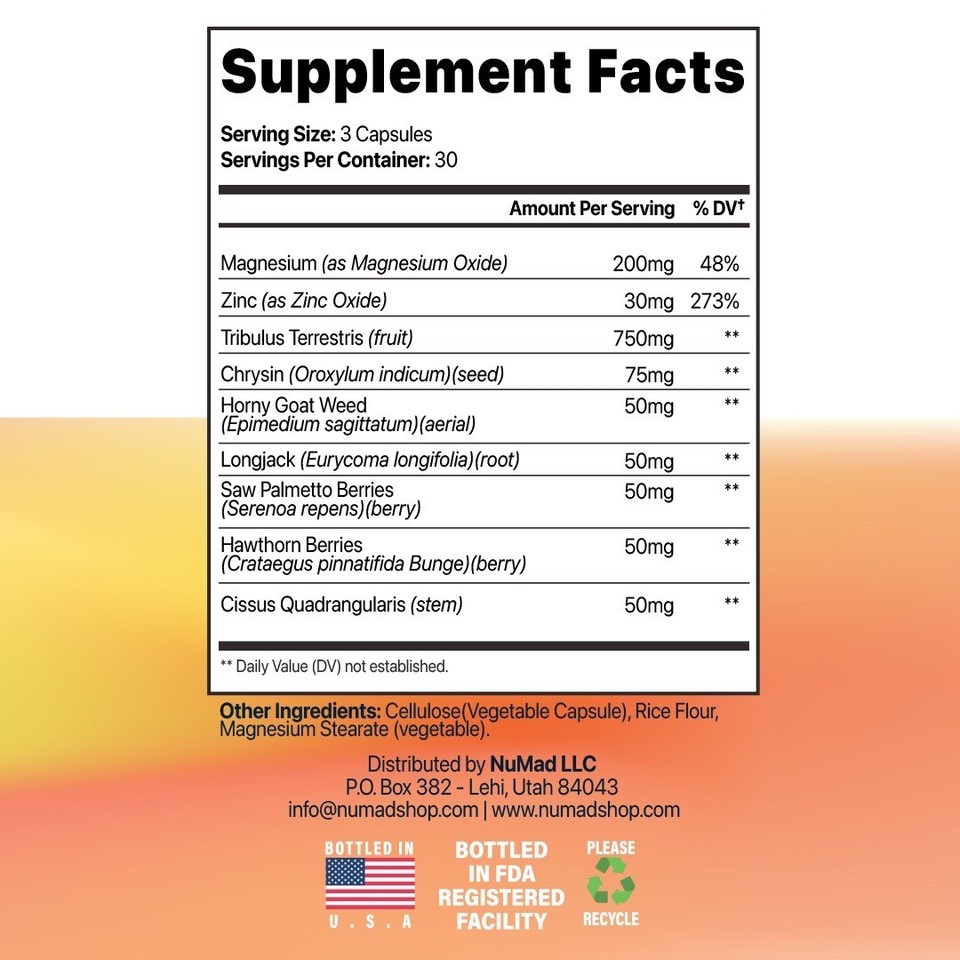 NUMAD Natural Testosterone Booster - Increase Energy, Strength & Growth ...