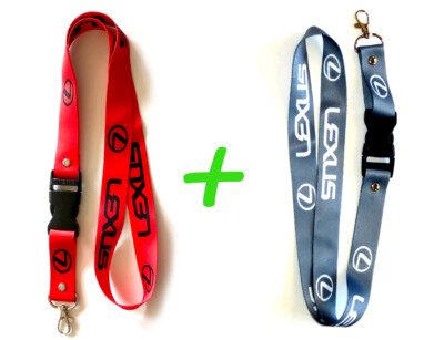 2x LEXUS Lanyards 1 inch x 22 inch KeyChain ID Badge Cardholder RED and ...