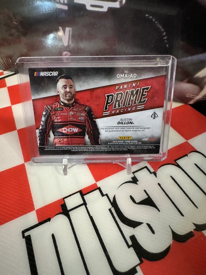 2018 Panini Prime Racing Austin Dillon 16/50 Race Used Autograph | eBay