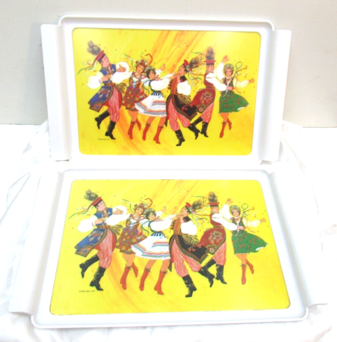 Vintage Pair of Melamine Handled Trays. 1973 Robert Barno. Polish ...