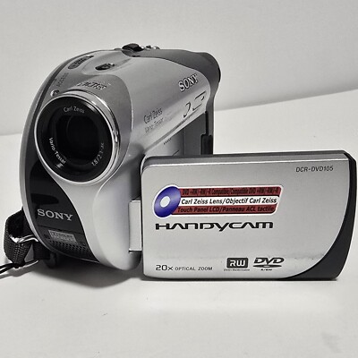 Sony HandyCam DCR-DVD105 Mini DVD Camcorder Nightshot 20x Optical Zoom ...