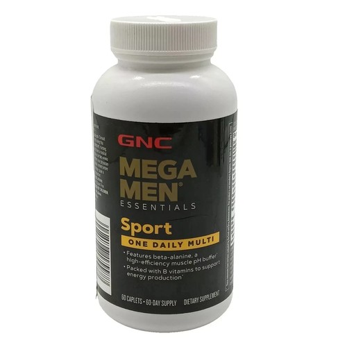 GNC Mega Men Essentials Sport Once Daily Multivitamin 60 Caplets EXP 01 ...