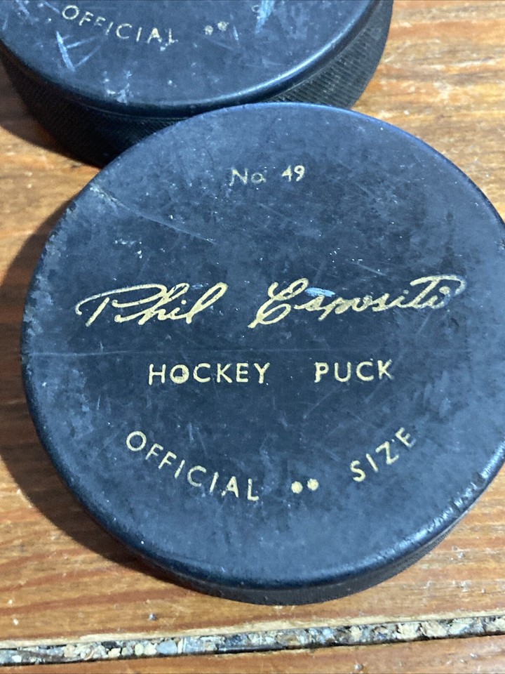 Lot of 2 Vintage Rubber Phil Esposito No 49 Official Hockey Pucks | eBay