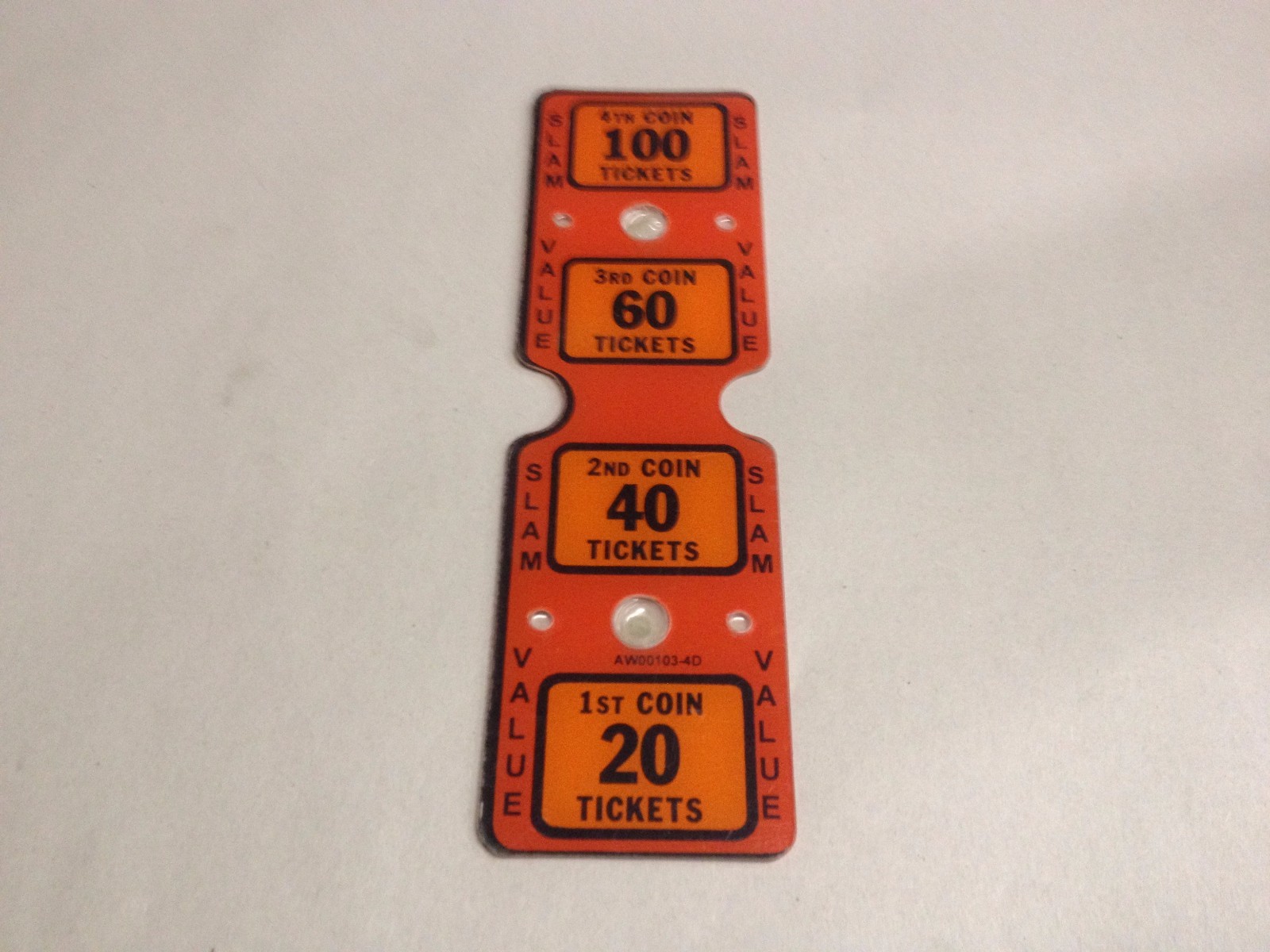 Capcom Goofy Hoops Arcade Machine Playfield Tickets Plastic - New NOS ...