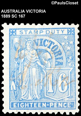 VICTORIA 1889 SC 167 VICTORIA FIGURE BLUE 1-/6p USED F/VF | eBay