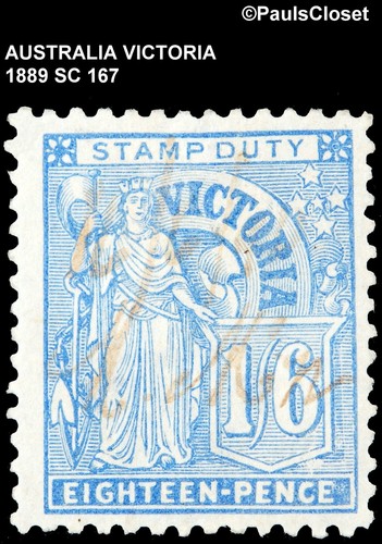 VICTORIA 1889 SC 167 VICTORIA FIGURE BLUE 1-/6p USED F/VF | eBay