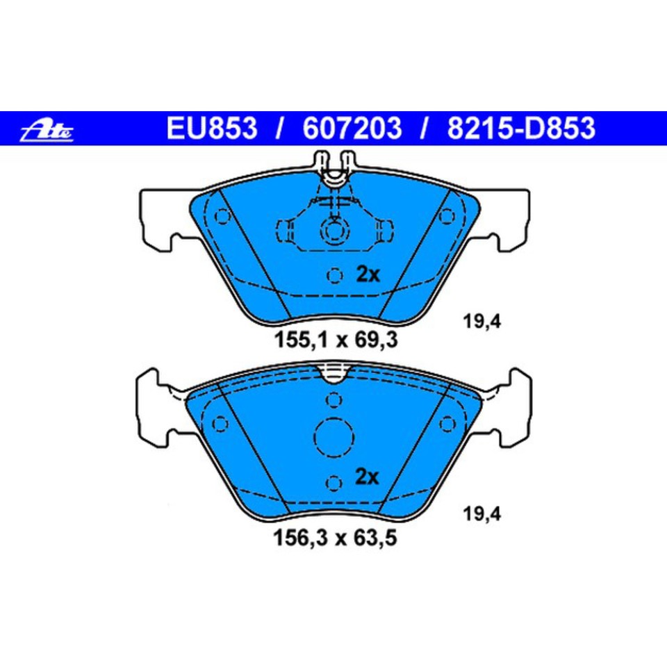 New! Mercedes ATE Front Disc Brake Pad Set 607203 0044200720 | eBay