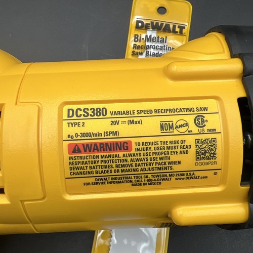 DEWALT DCS380 20V MAX Cordless Reciprocating Saw w/ Blades *TOOL ONLY ...