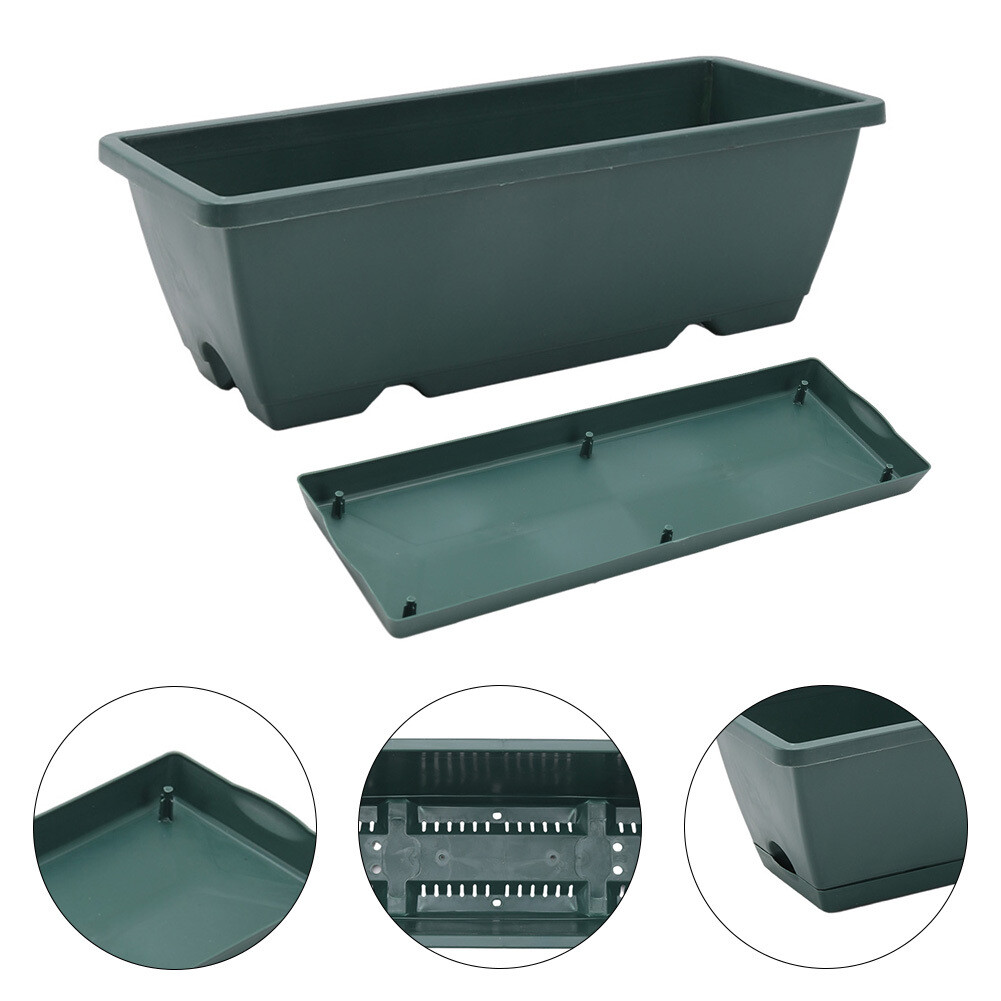 Set Of 5 Trough Plant Pot Long Plastic Planter Outdoor Garden Window ...