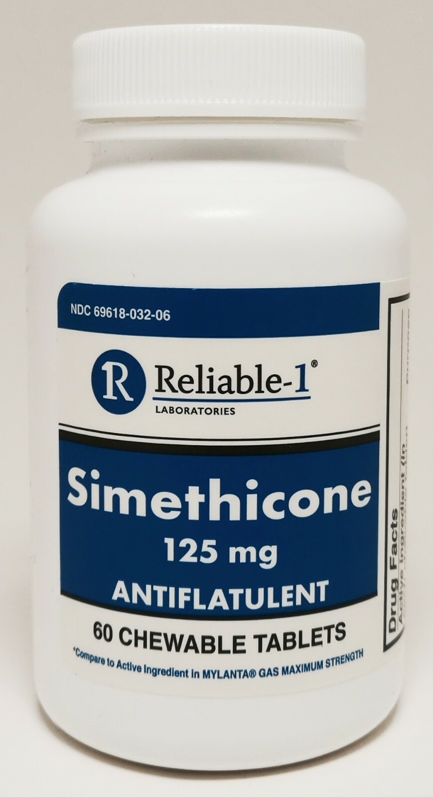 Reliable-1 Simethicone 125mg Antiflatulent 60 Chewable Tablets -EXP:11/ ...