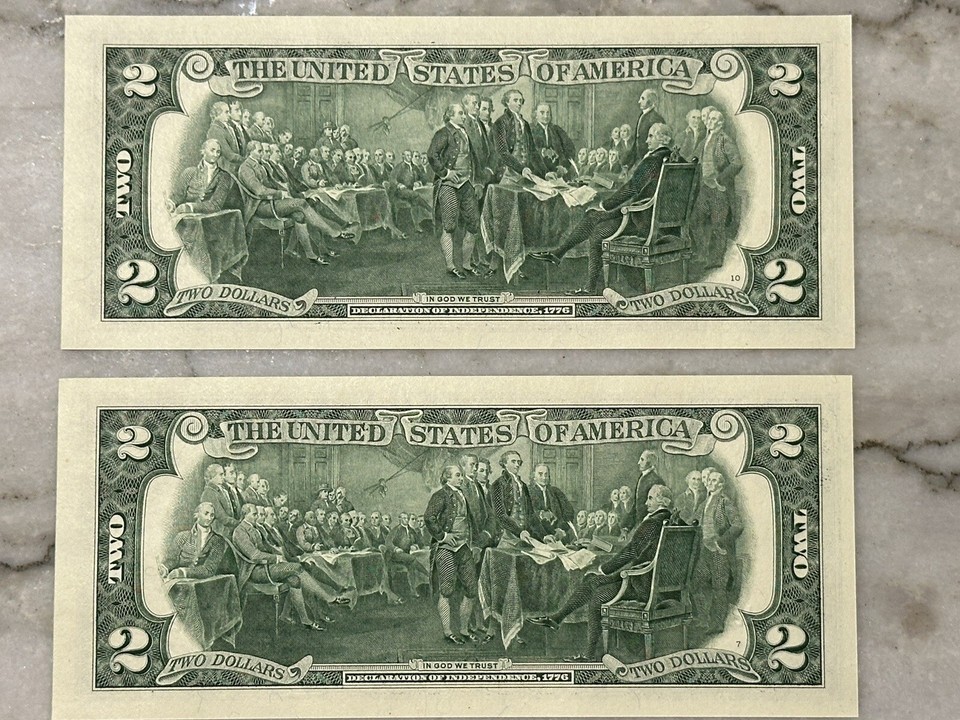 2 Consecutive Star Notes, Low Serial Number 2017 A $2 Bills ...