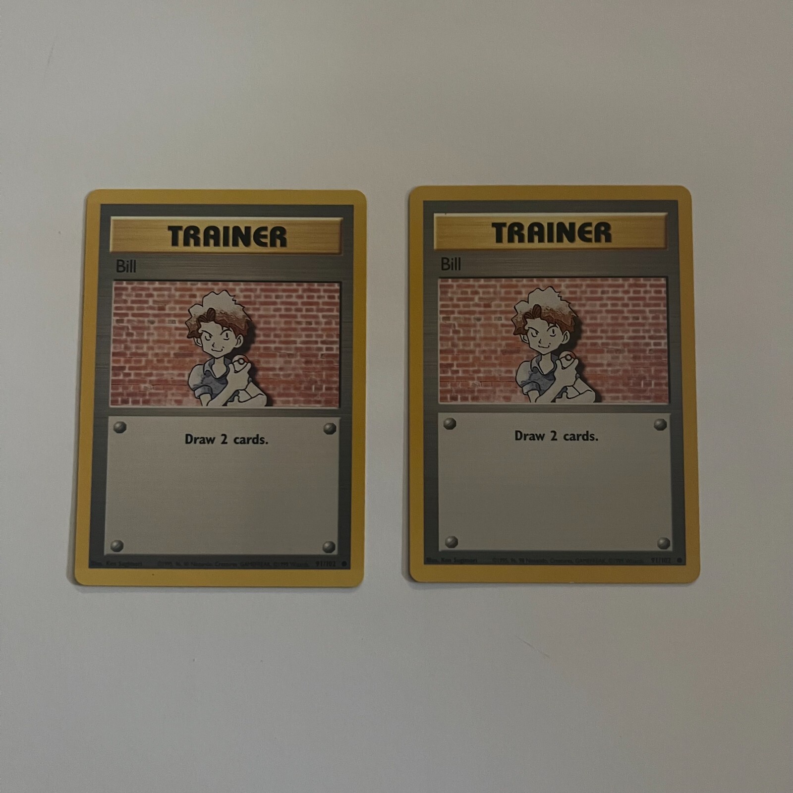 Pokemon Cards - 2 Trainer “Bill” Cards, LP, 91/102 | eBay