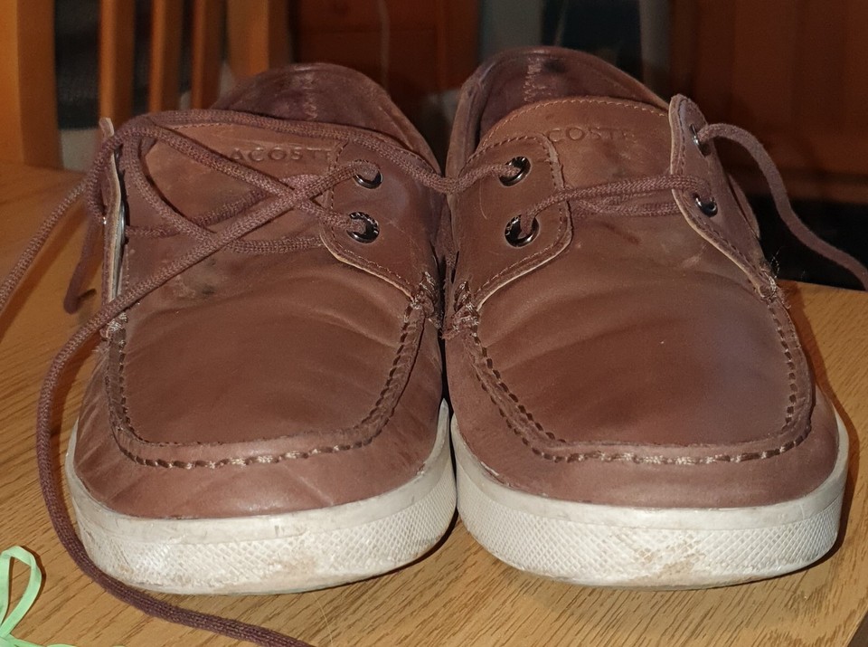 LACOSTE Deck Shoes Size 9 Super Comfy LACOSTE Stacks Of Wear In Them | eBay