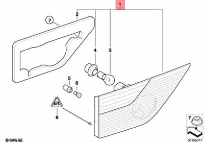 Genuine BMW E83N SUV Rear Light In Trunk Lid Left OEM 63217162213 | eBay