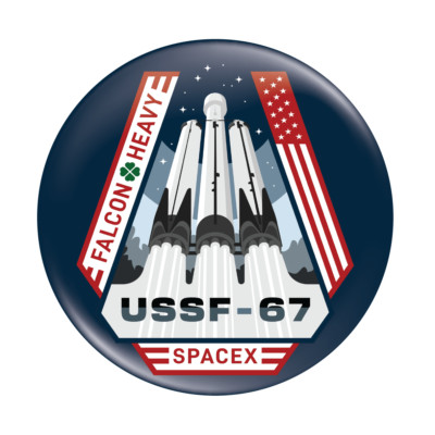 Spacex USSF-67 Mission Patch Button Badge 58mm (2.25") Falcon Heavy | eBay